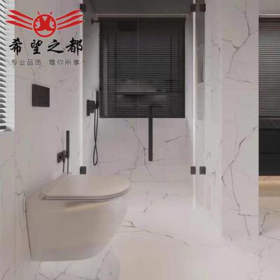 极简轻奢冰白厅大理石川砖酒店卫生间墙厂标砖600瓷x1200客餐防滑