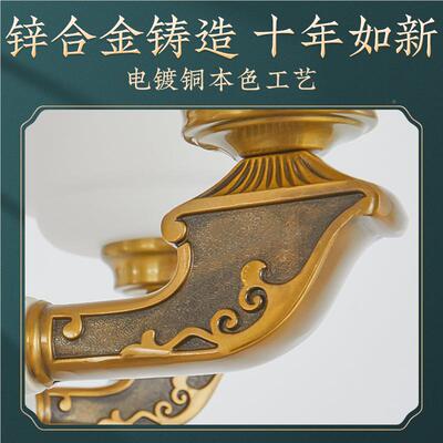 新中式高然玉石吊灯镀端大气禅意中国564风客厅灯电别天墅自建房