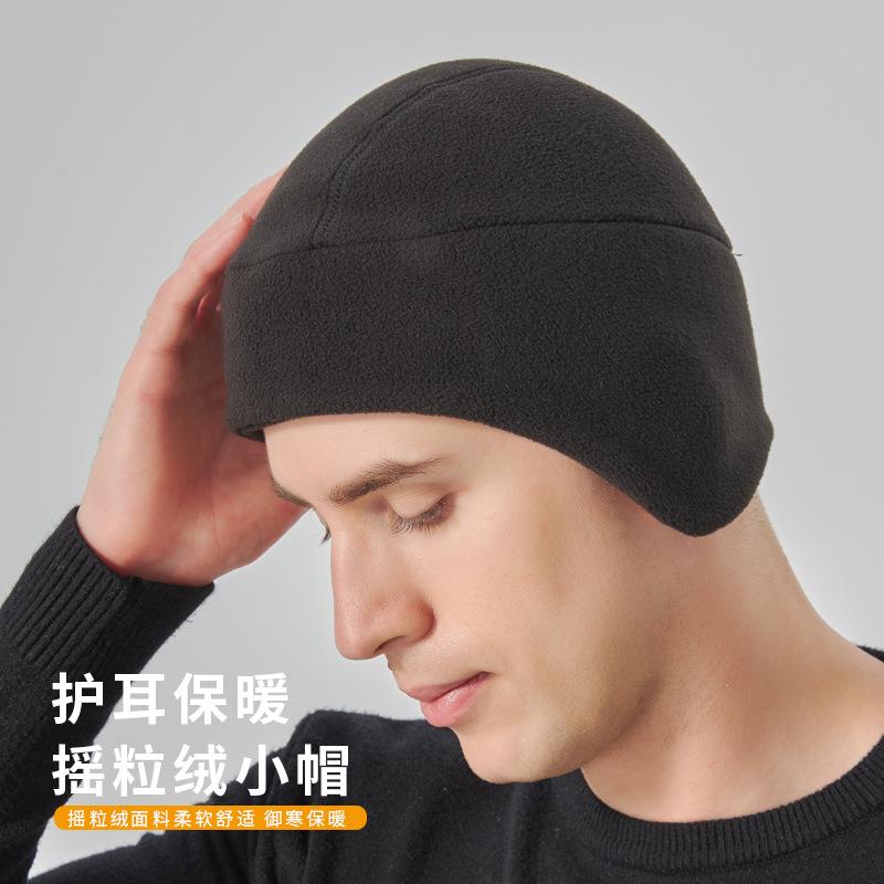 抓绒保暖钓鱼帽子冬季防风防寒帽可佩戴头盔内衬骑行跑步滑雪头套