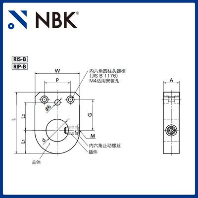 NBK RIS-B 指示器底座 定位螺丝固定型 机械零部件 厂家直供
