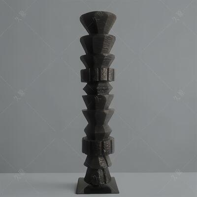 久原侘寂风实木木雕落地走廊摆件民宿碳黑客厅酒店装饰艺术品软装