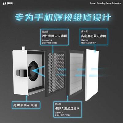 新款直销2uul小型烙铁焊锡烟雾净化器焊接烟尘过滤器环保吸烟设备