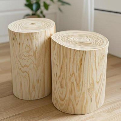 木墩子树墩杉木桩大树桩实原木茶几凳木头坐凳子摆件圆凳根雕底座