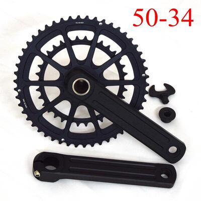 公路折叠自行车牙盘小布中空一体曲柄菊花盘双盘牙盘34/50170mm