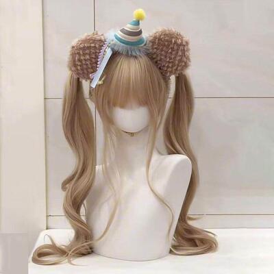 假发女80CM长卷发女Lolita齐浏海日常甜美可爱自然彷真发全头套
