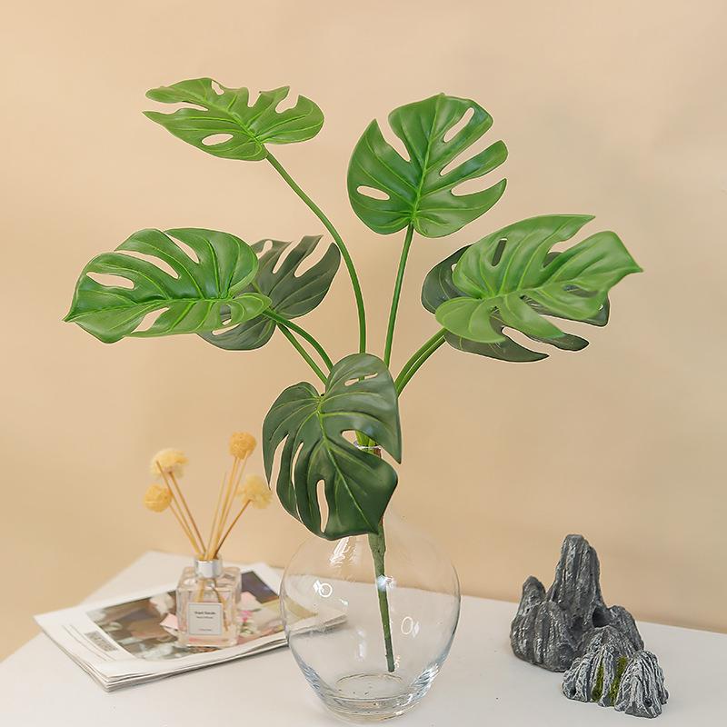 北欧仿真植物绿植龟背叶香芋叶假绿植仿真花家居室内装饰植物造景