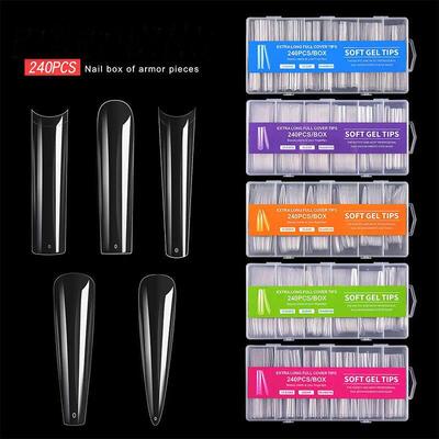 240pcs XXL False Nails Super Long Ballerina Nails Press on N