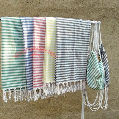 180*100沙滩毯Turkish Beach Towel with Bag Quick Dry Stripes