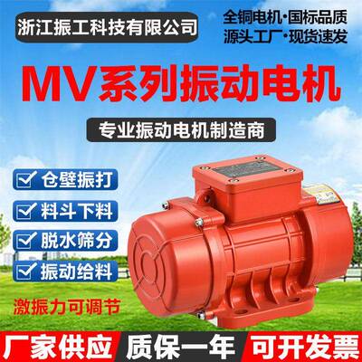 MV系列振动电机100/200/3/400/500/15脱水振动筛下料斗仓振动电机