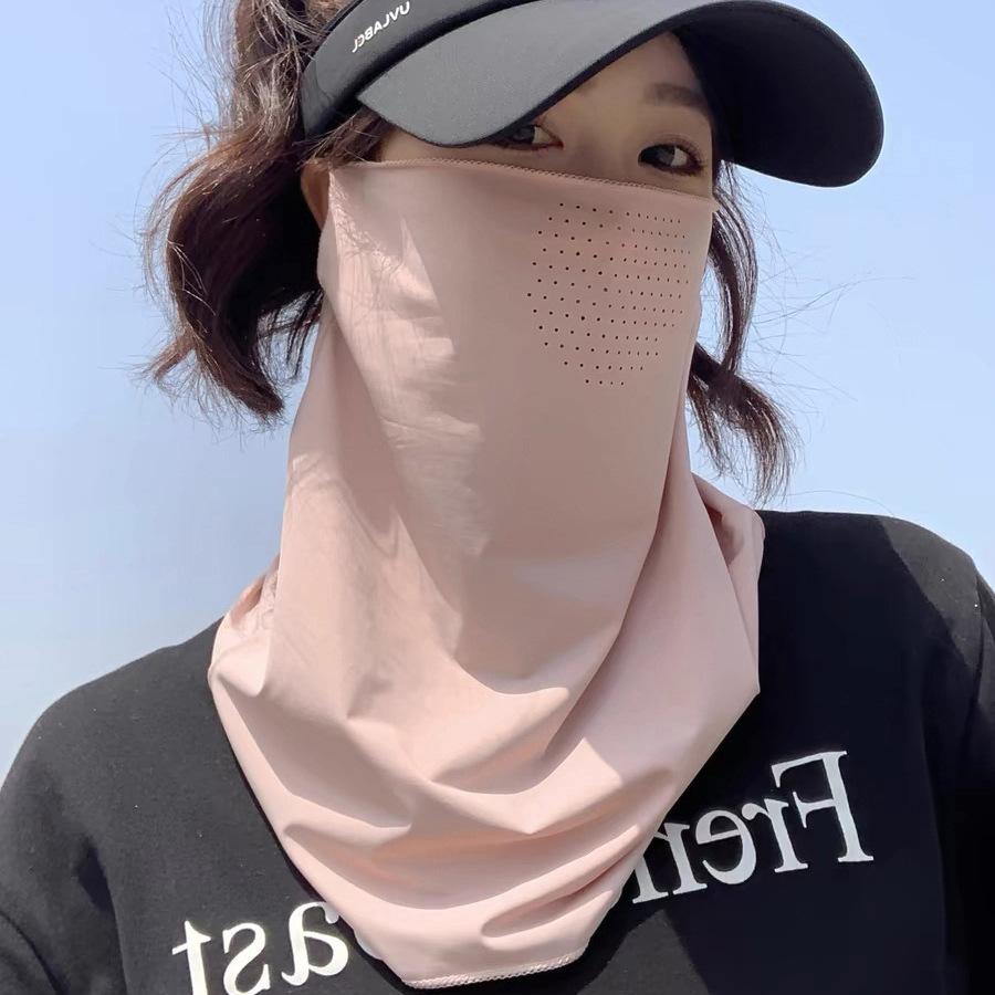 挂耳防晒面罩女全脸遮阳开车护颈骑行面巾机车男脖子防晒脸罩面纱