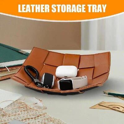 Leather Storage Tray Home Appliances Tray Leather Living