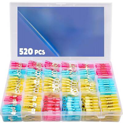 热销520pcs260PCS280/540防水热缩管插头中间接线端子连接器接头