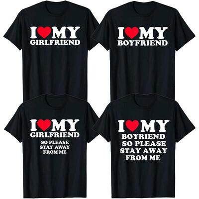 Heart GF Shirt Cotton I Love My Hot Girlfriend T