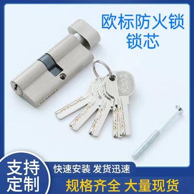 防火门锁芯欧标大70锁芯7250 7255 7260锁芯执手锁具配件纯铜锁头