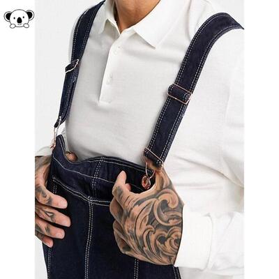 N 58866 Men Workwear Overalls Solid Color Fashion纯色工装裤