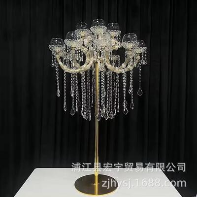 欧式 15头金属金色蜡烛烛台酒店LTV装饰品适合婚礼路引餐桌装饰