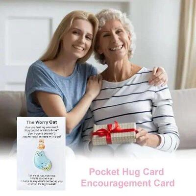 Pocket Greeting Cards Cute Pocket Hug Cards Cat Greeting