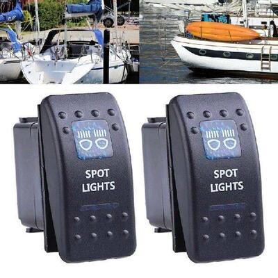 2Pcs Marine Boats Switches 5 Pin Toggle Switches 20A 12V