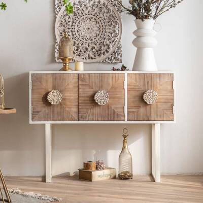 寂841美式复古装实木玄关柜客厅入户雕花靠墙储物带宅风门饰收纳