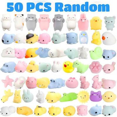 50-5PCS Kawaii Squishies Mochi Anima Squishy Toys For Kids A