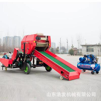 打小麦杆稻草全自动打捆机LHI青储草饲密封包膜机花生秧地料瓜秧