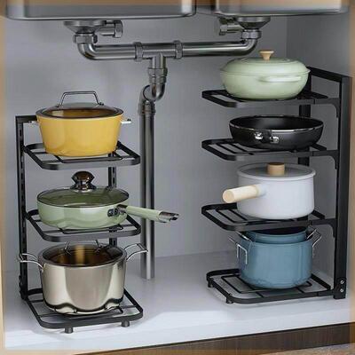 Pan rack Pot rack Organizer Kitchen storage rack Cabinet锅架