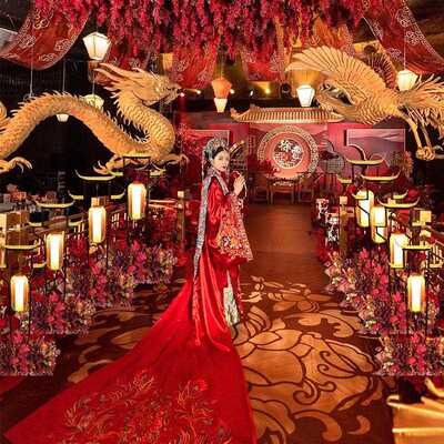 新中式婚庆布置道具婚装礼灯铁光宫灯路引UQB汉唐古艺灯笼摆件仿