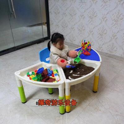 扇形.积木桌幼儿园桌具椅儿童桌椅.塑料DT190524桌子搭椅子拼桌儿