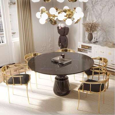 意式极简纯铜餐椅轻奢家用bocadolobo北欧设计师餐椅酒店靠背椅子