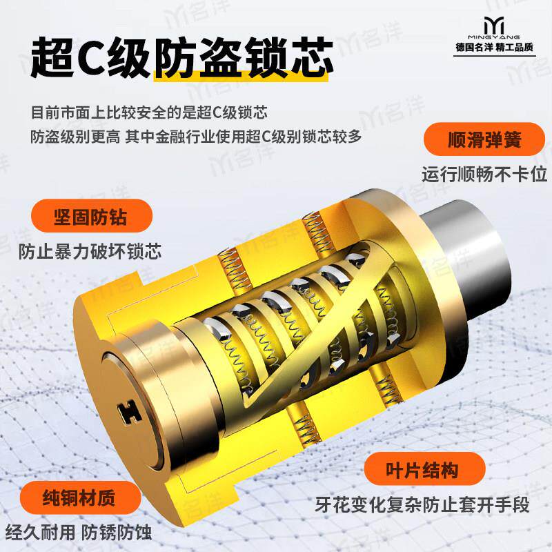 德加国名名洋(金洋U型锁超C级璃门锁商玻铺把手拉纯推铜防盗长加