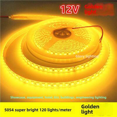 12V2000K金光Led灯条5054超亮2200K金黄色防水软灯条家居装饰吊顶