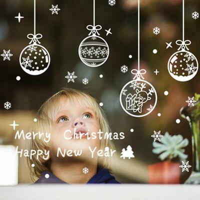 Christmas decoration glass electrostatic stickers snowflakes