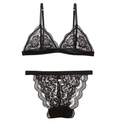 Stainless steel triangle cup bra ultra-thin underwear lace