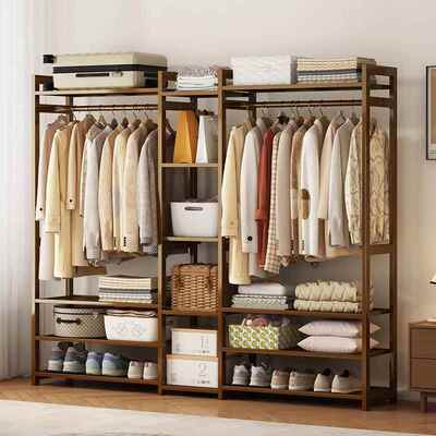 Simple multi-functional storage coat and hat rack Open coat hanger bold floor multi-layer clothes