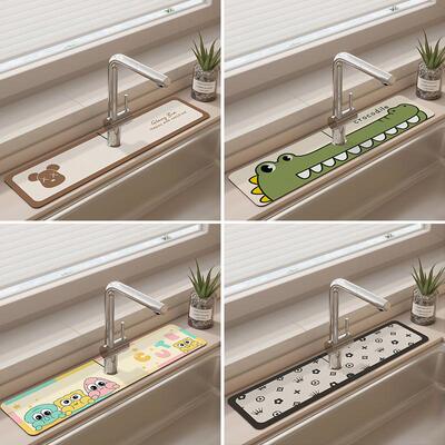 Silicone Water Splash Guard for Faucets, Cuttable and Foldab