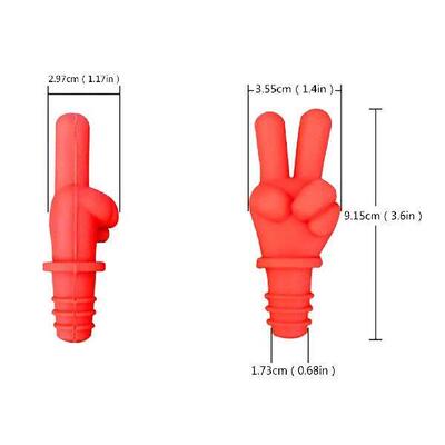 1pcs Reusable Victory Wine Stopper Finger Shape Silicone