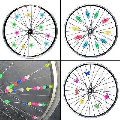 1 Bag Bicycle Bike Wheel Plastic Spoke Bead Kids Children