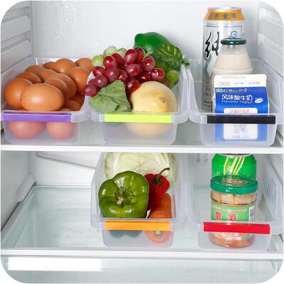 Japanese-style refrigerator plastic storage basket, food and