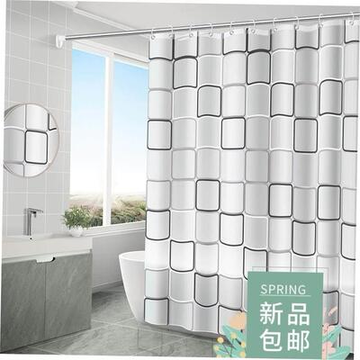 The bathroom shower curtain checkered PEVA Environmental