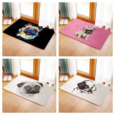 卡通巴哥犬 八哥犬 pug哈巴狗 地垫浴室吸水防滑垫家用门口地毯
