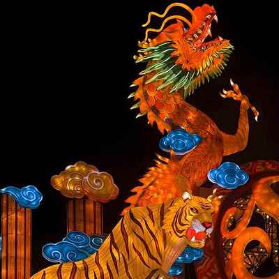 025龙年型花灯户2外不夜城景区彩灯装饰五一中秋庆ANV国节灯会摆