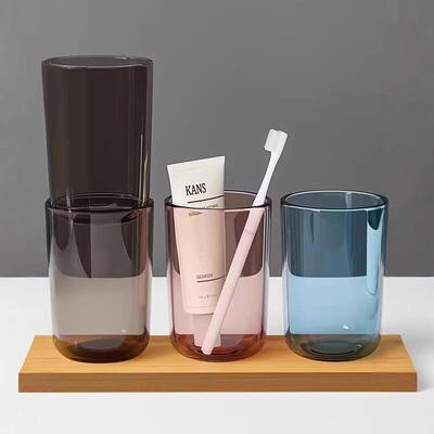 Minimalist toothbrush cup, creative transparent design, pers