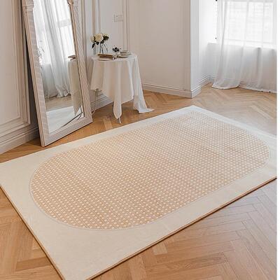 法式奶白系异形毯客厅垫卧室床几地边仿羊绒全铺轻奢风茶xrhs4156