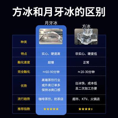 月牙冰冰制冰机商用奶茶店专用大型全自容量小动HLH-YYB型大外卖