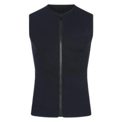 Men Wetsuit Top Elastic Swim Vest with Front Zipper