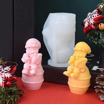 Santa Silicone Molds for Plaster Ornaments, Epoxy Resin B03D