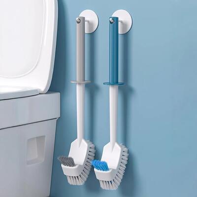 Wall-mounted long-handle toilet brush set, designed for thor
