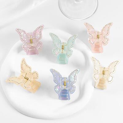 Butterfly Small Hair Claw Clips 镶钻蝴蝶醋酸抓夹鲨鱼夹4.7cm