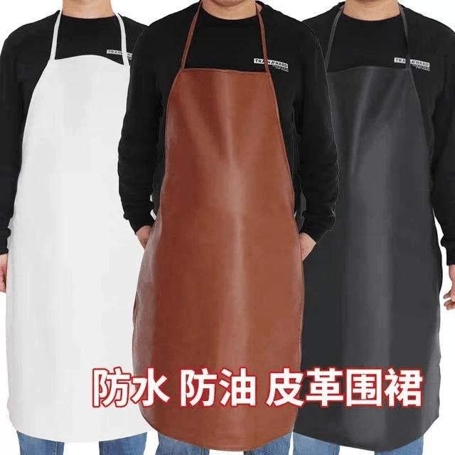 This leather apron is waterproof, stain-resistant, and oil-r
