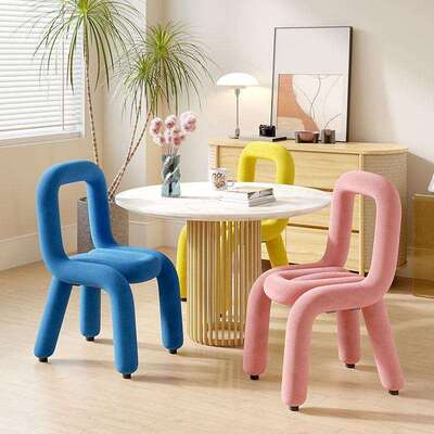 异形椅艺术化泓乐5259妆卧室梳妆凳子弯管设计红感女椅生梳妆台子